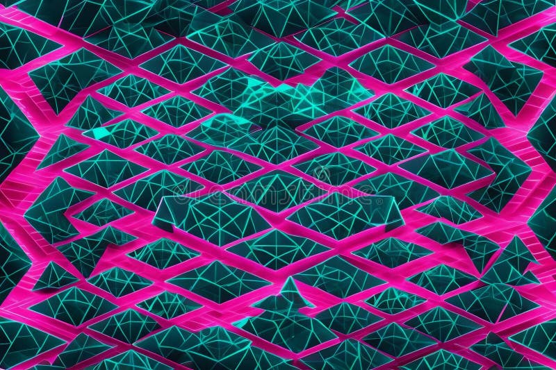 Abstract Glow Geometric Background with Triangular Cells for Design ...