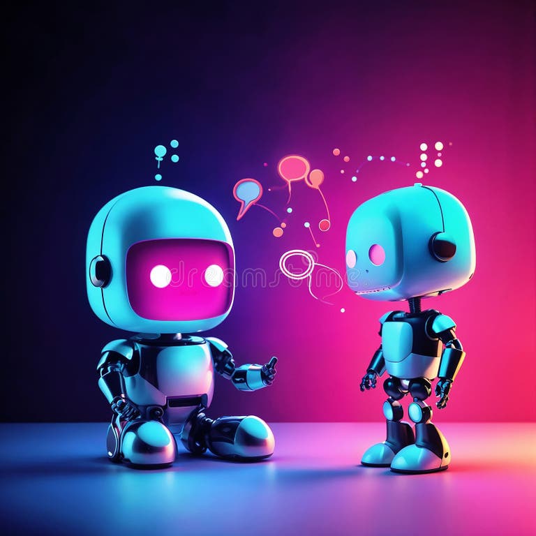 Abstract Glow Illustration Bot with Speech Bubble, Concept of Chatting ...