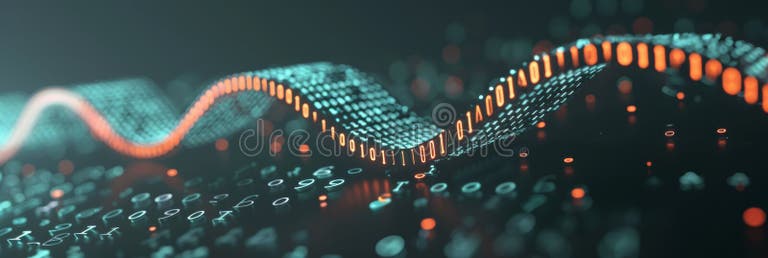 Abstract Glow Interwoven Lines of Code Illuminate a Dark Background in ...