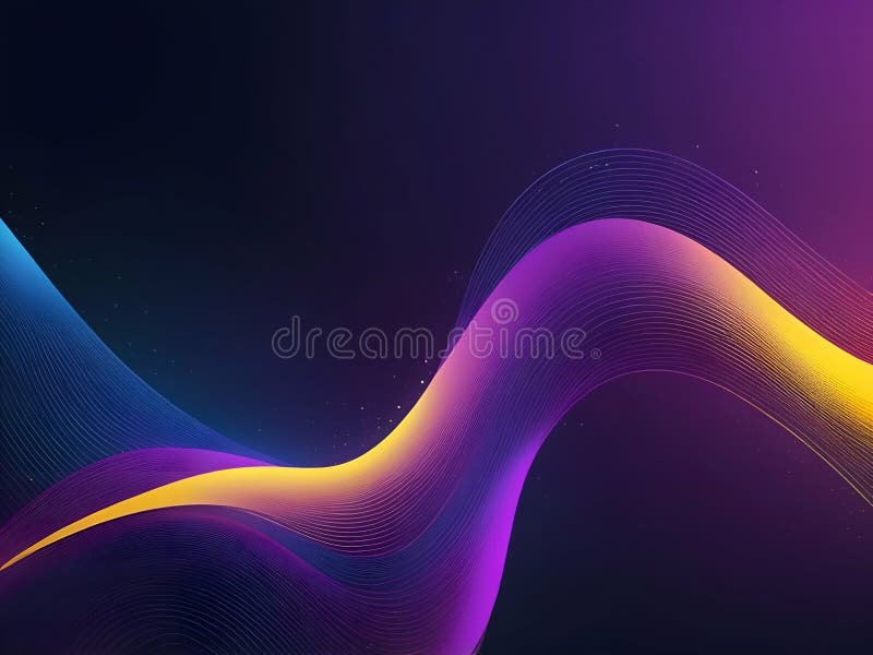 Abstract Glow Line Wave Flow Pattern Gradient Violet Blue Yellow ...
