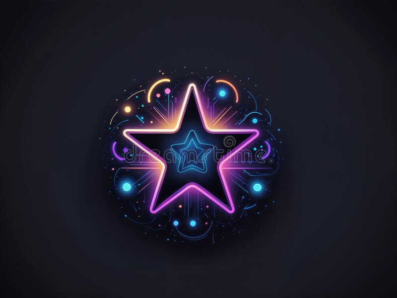 Abstract Glow Modern AI Star Icon Large Data Processing Concept. Icon ...