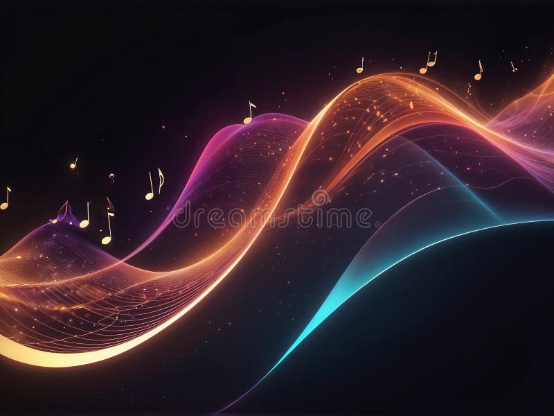 Abstract Glow Modern Wave of Musical Sounds. Smooth Information ...