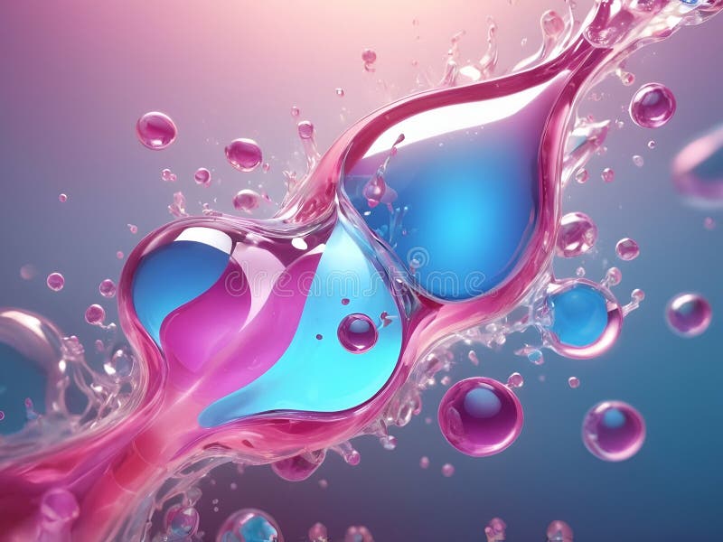 Abstract Glow Water and Vitamin Drop. Concept Serum Cosmetic Solution ...