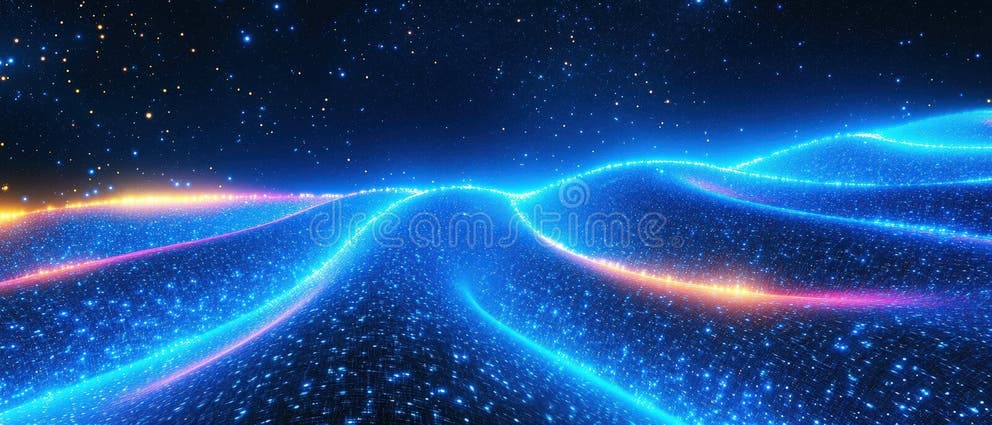 Abstract Glow Wave Patterns in the Cosmos Stock Illustration ...
