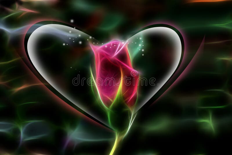 Abstract glow wire rose stock illustration. Illustration of light ...