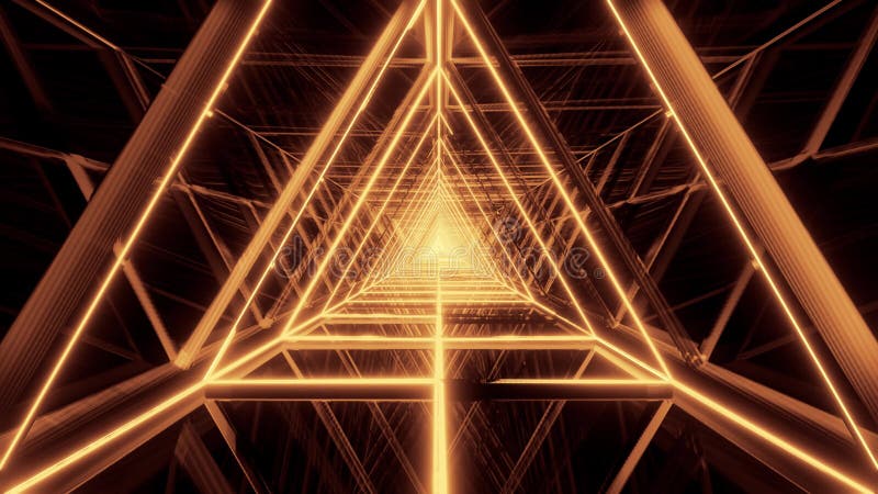 Abstract Glowin Golden Triangle Wireframe Background Walpaper 3d ...