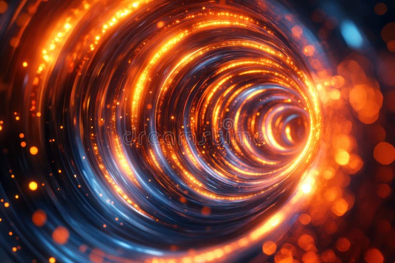 Abstract Glowing Arcs Intertwining a Visual Representation of ...