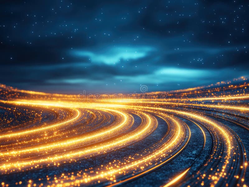 Abstract Glowing Arrow Pathways of Light, Symbolizing Strategic ...