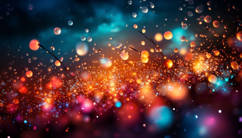 Abstract Glowing Backdrop with Multi Colored Circles Exploding in Space ...