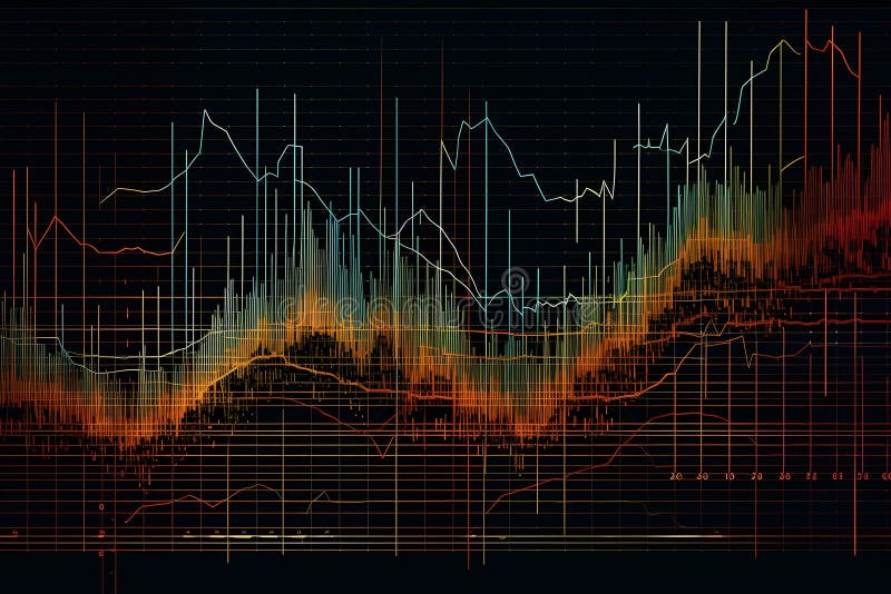 Abstract Glowing Big Data Forex Candlestick Chart. Trade, Technology ...
