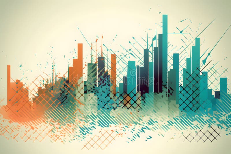 Abstract Glowing Big Data Forex Candlestick Chart. Trade, Technology ...