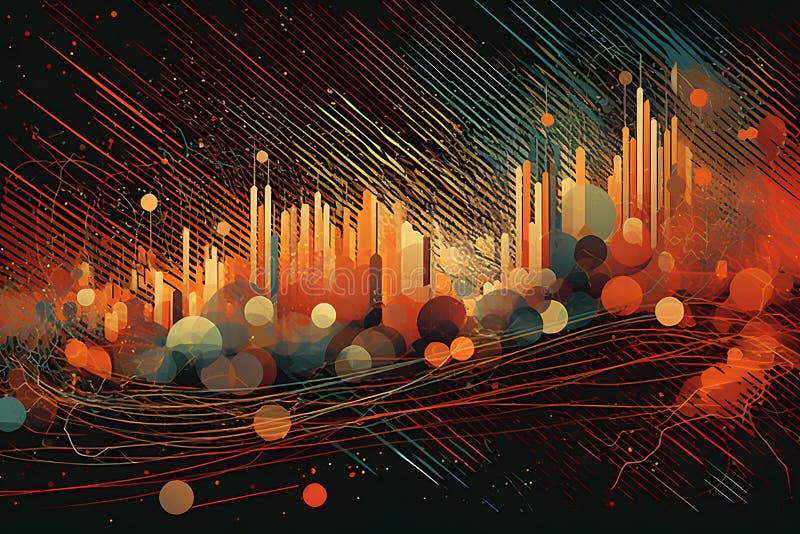 Abstract Glowing Big Data Forex Candlestick Chart. Trade, Technology ...