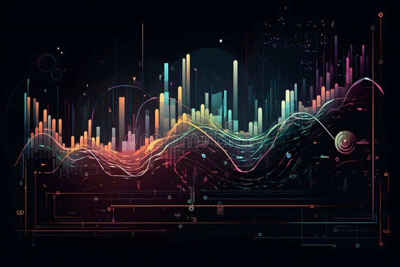 Abstract Glowing Big Data Forex Candlestick Chart. Trade, Technology ...