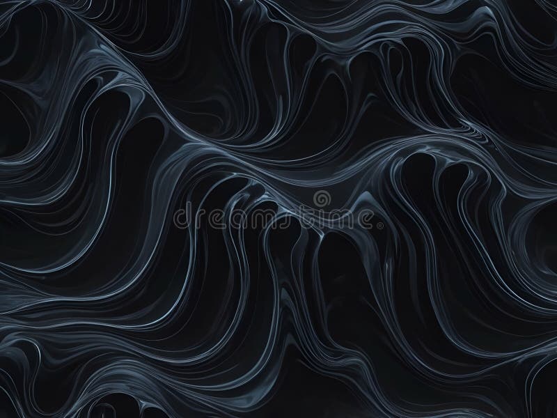Abstract Glowing Black Liquid Wavy Pattern Background Stock ...