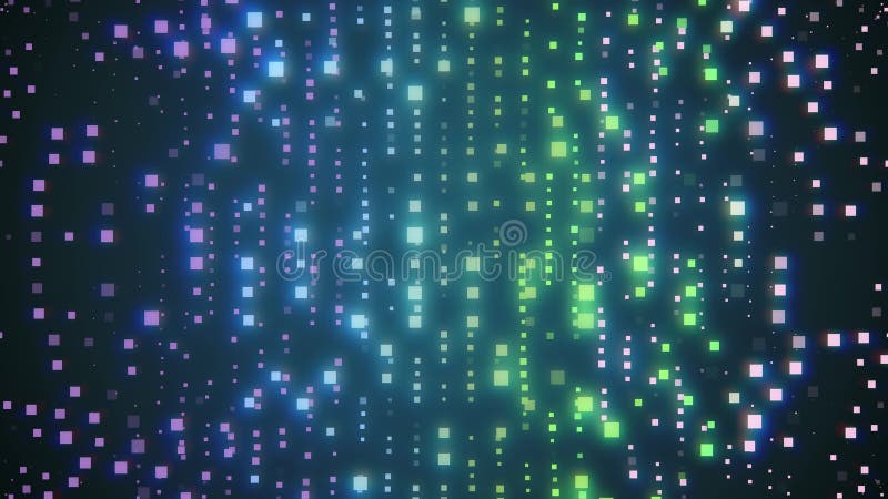 Abstract Glowing Blinking Pixel Block Wall Shiny Animation Background ...