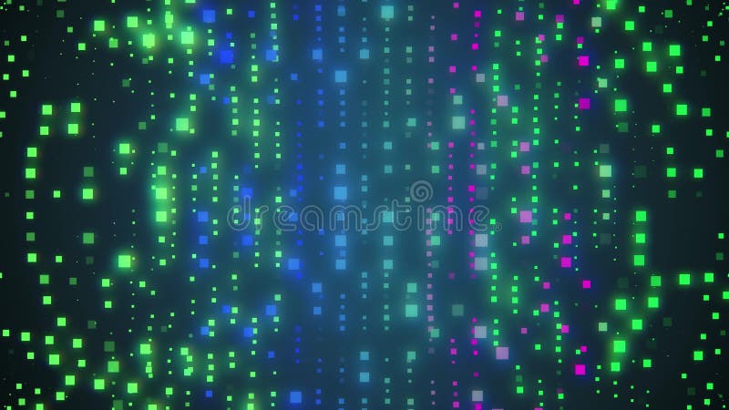 Abstract Glowing Blinking Pixel Block Wall Shiny Animation Background ...