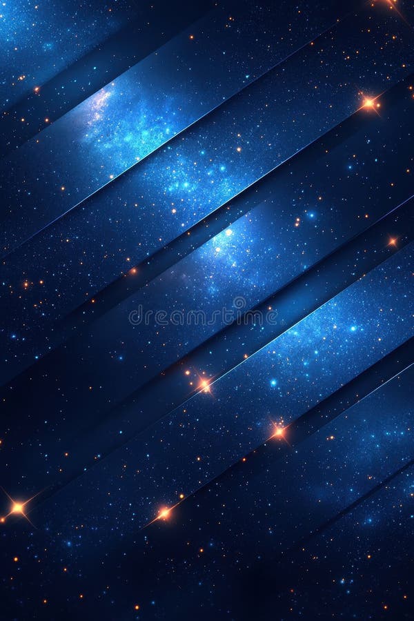 Abstract Glowing Blue Background with Stars in a Cosmic Design Stock ...