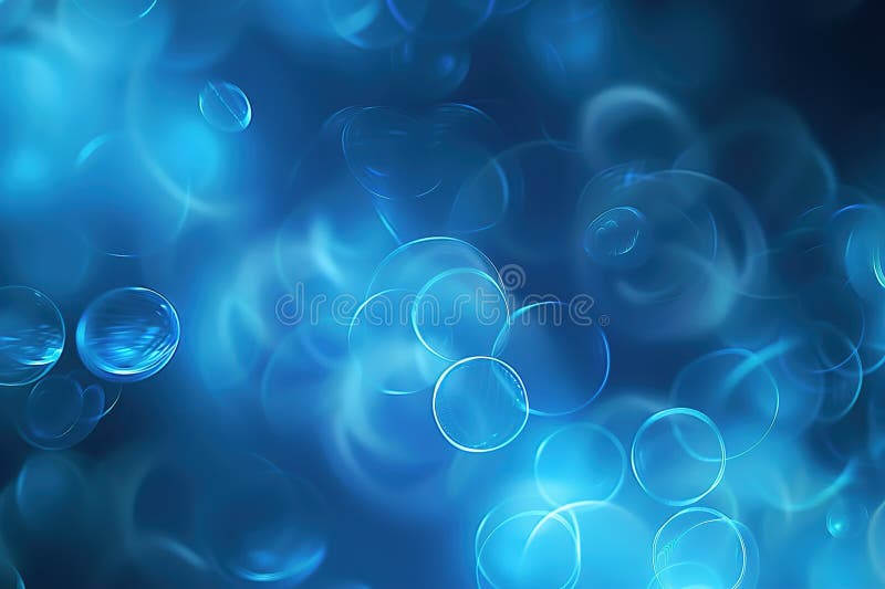 Abstract Glowing Blue Bubbles on a Soft Light Background Abstract ...