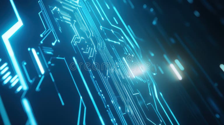 Abstract Glowing Blue Circuit Board Design for Ligent Infrastructure ...