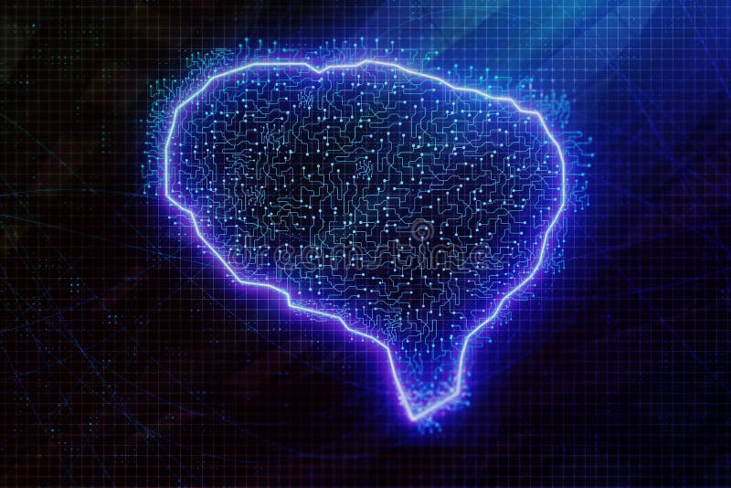 Glowing blue brain stock illustration. Illustration of blue - 116619735