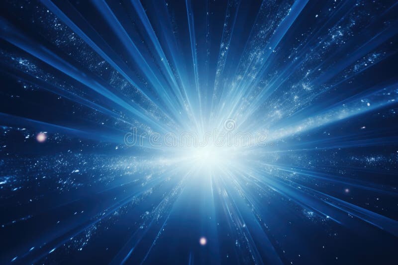 Abstract Glowing Blue Light Effect with Sparkling Rays Stock ...