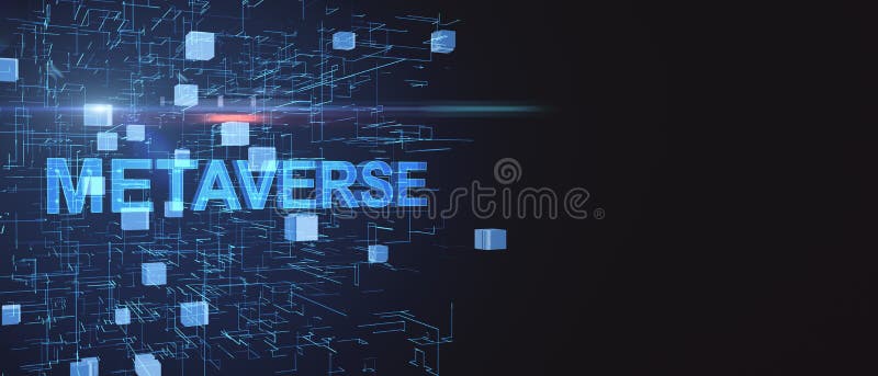Abstract Glowing Blue Metaverse Background with Mock Up Place. Game ...