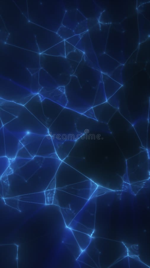 Abstract Glowing Blue Network Lines Connected Across a Dark Background, Resembling Digital ...