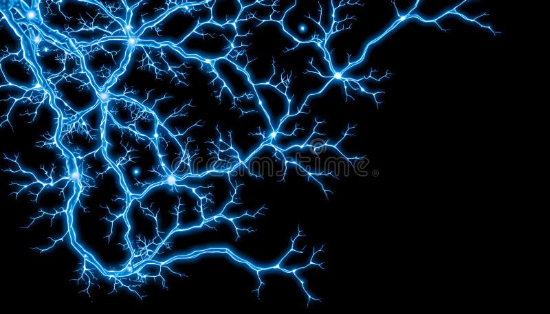 Abstract Glowing Blue Neural Network 3D Render Stock Illustration ...