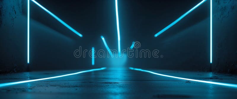 Abstract Glowing Blue Path Modern Neon Light Stock Image - Image of ...