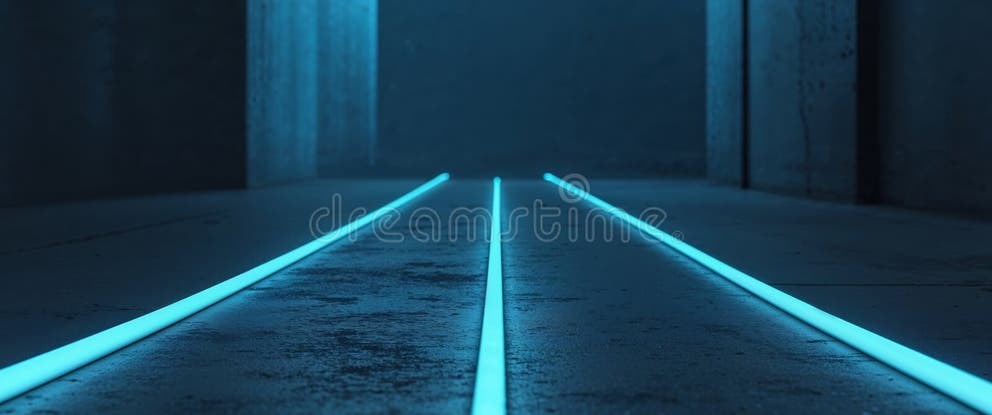 Abstract Glowing Blue Path Modern Neon Light. Stock Image - Image of ...
