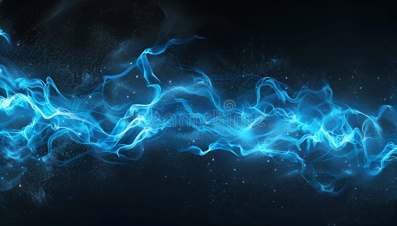 Abstract Glowing Blue Plasma on Black Background Stock Photo - Image of ...
