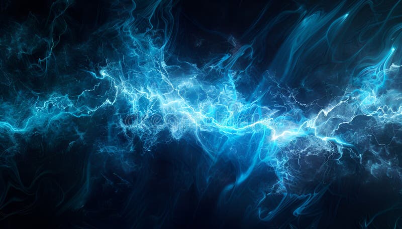Abstract Glowing Blue Plasma on Black Background Stock Photo - Image of ...