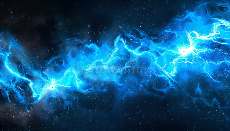 Abstract Glowing Blue Plasma on Black Background Stock Photo - Image of ...