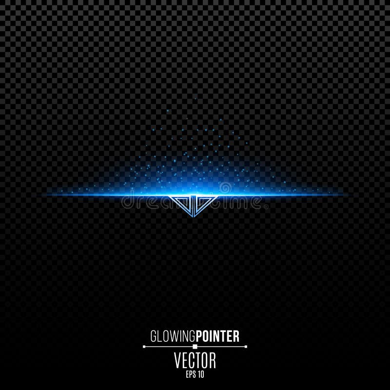 Abstract Glowing Blue Pointer with Pattern Down. Magic Arrow with ...