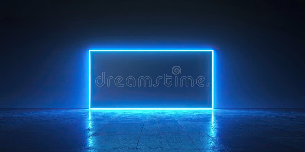 Abstract Glowing Blue Rectangle and Square Background , Futuristic Blue ...