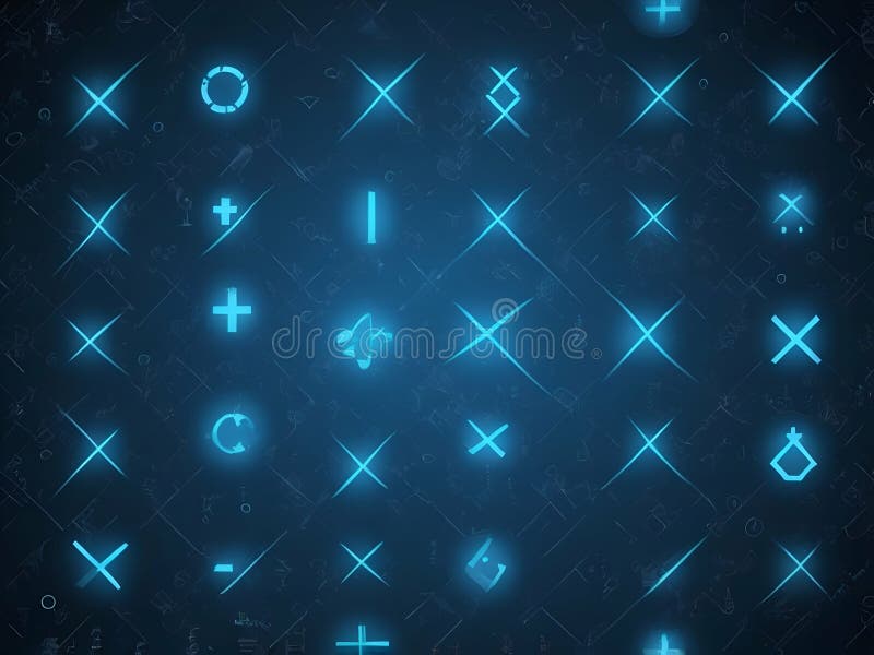 Abstract Glowing Blue Symbols Pattern Design Elements Medical Tech ...