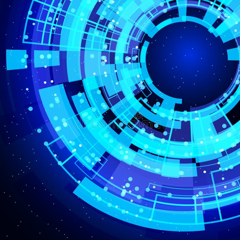 Abstract Glowing Blue Technology Background. Stock Vector ...