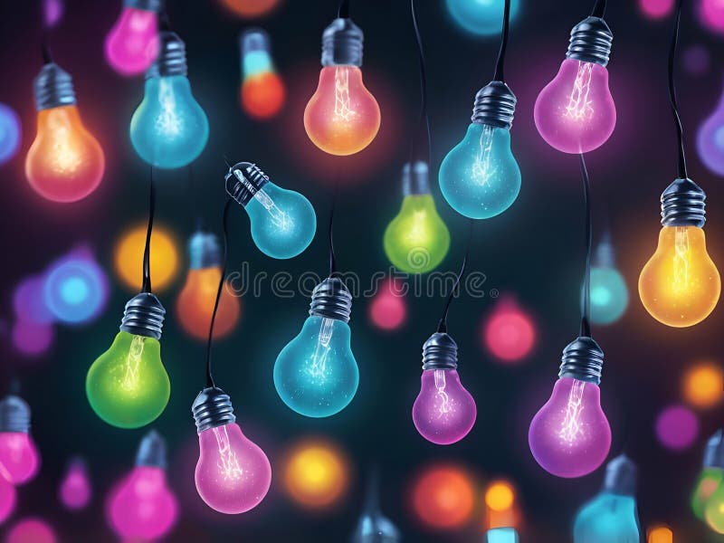 Abstract Glowing Blur Abstract Image Colorful LED Light Bulbs Bokeh ...