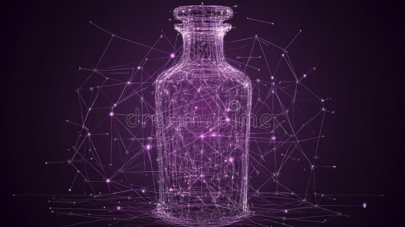 Abstract Glowing Bottle Pharmaceutical, Science, and Technology Concept ...