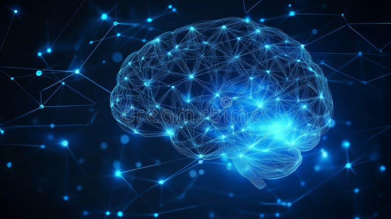 Abstract Glowing Brain with Neural Connections, Symbolizing ...