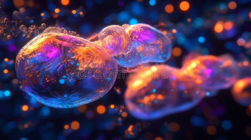 Abstract Glowing Bubbles with Neon Colors Stock Illustration ...