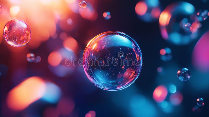Abstract Glowing Bubbles in a Vibrant Multicolor Background Stock Image ...