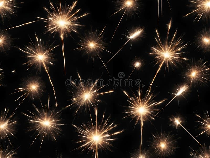 Abstract Glowing Burning Sparkler on Black Background Stock ...