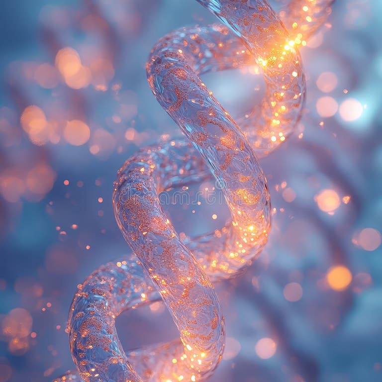 Abstract Glowing Chain Link Design with Magical Sparkling Elements ...