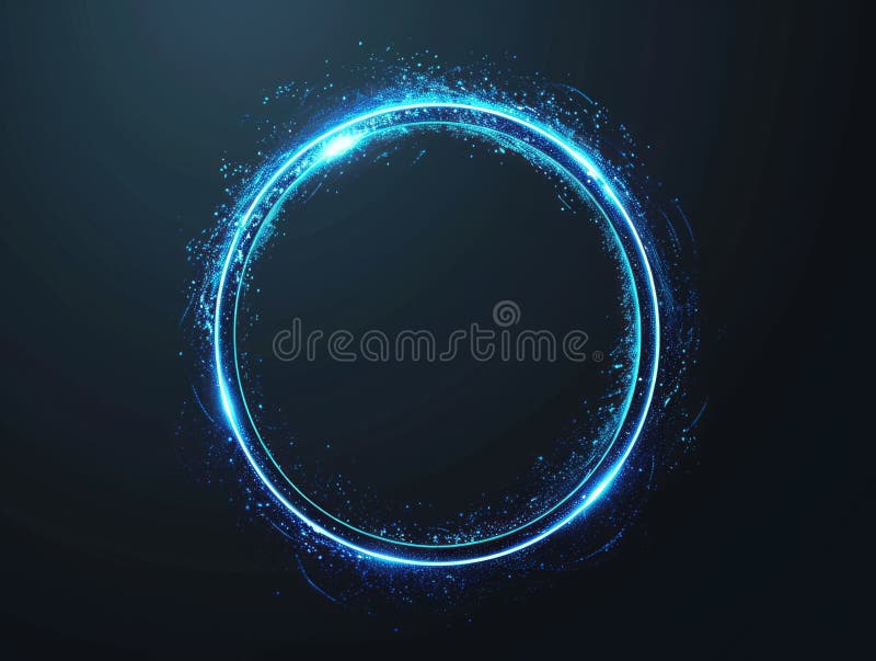 Abstract Glowing Circle Frame. Illustration. Futuristic Technology ...