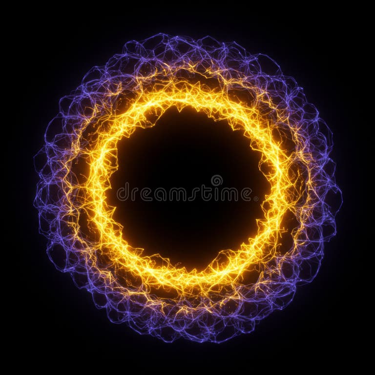 Abstract Glowing Circular Energy Ring Stock Illustration - Illustration ...