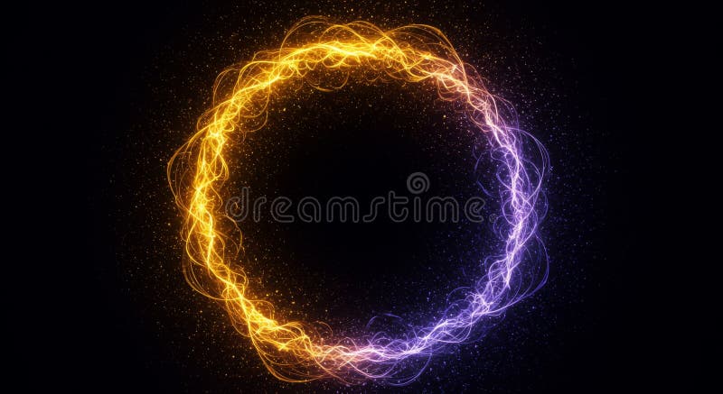 Abstract Glowing Circular Light Particles Stock Illustration ...