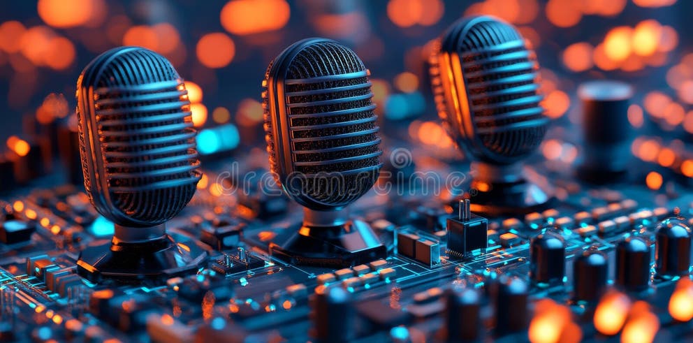 The Abstract Glowing Core Element is Situated in a Futuristic Circuit ...