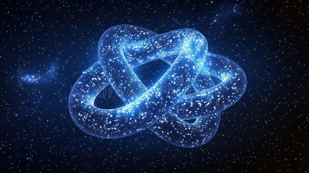 Abstract Glowing Cosmic Structure in Deep Space Stock Illustration ...