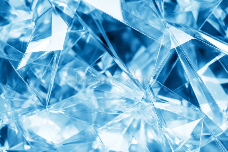 Abstract Glowing Crystal Grid, Sharp Blue and White Geometric Patterns ...